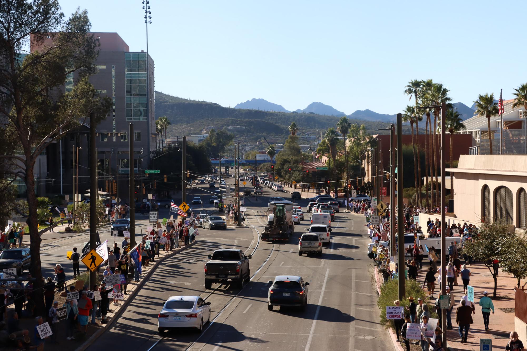 Tucson protest opposes the inaugural anniversary of President Donald ...
